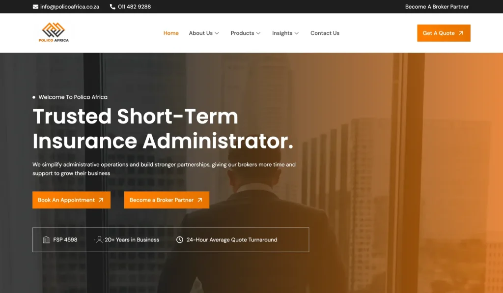 Case Study: Insurance Website Redesign in South Africa 2025